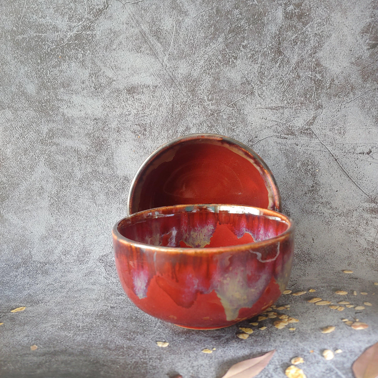 Vibrant Red Soup Bowl – Grey Pottery